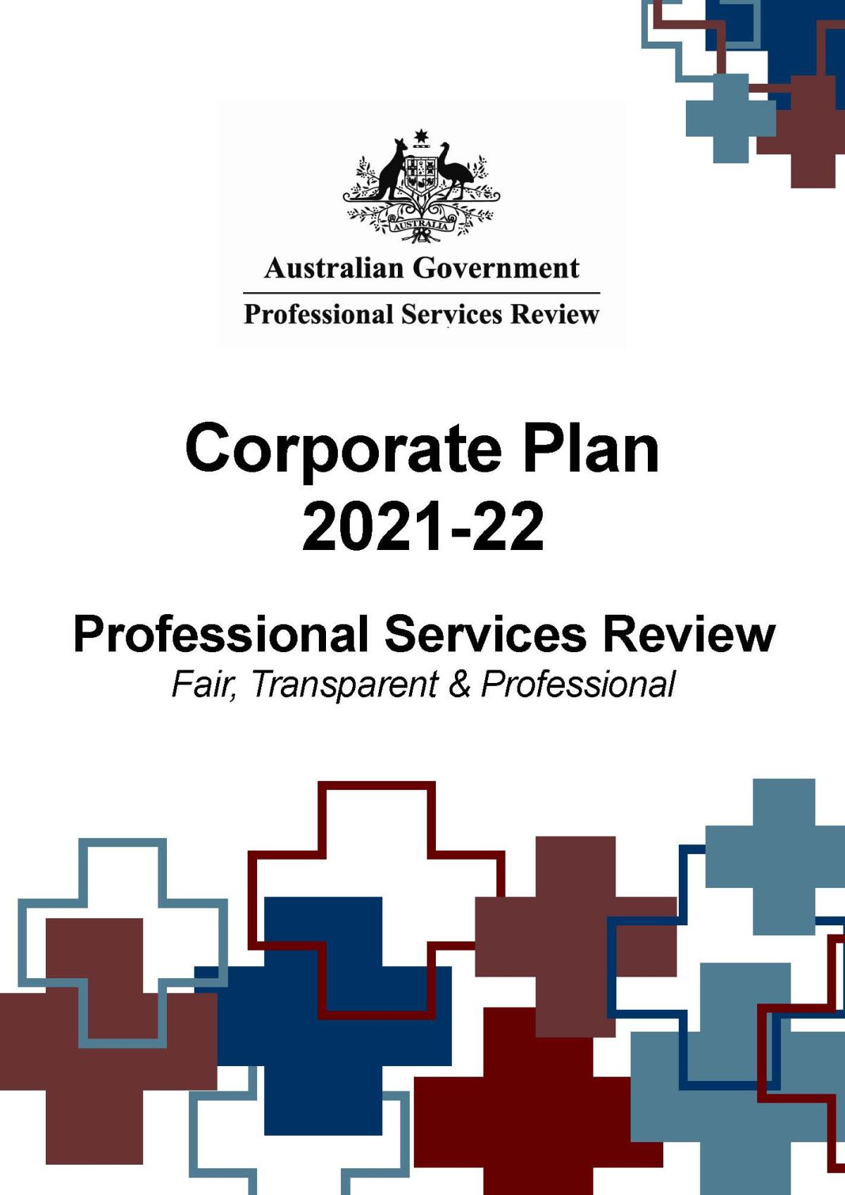 Corporate Plan 2021-22 | Professional Services Review (PSR)