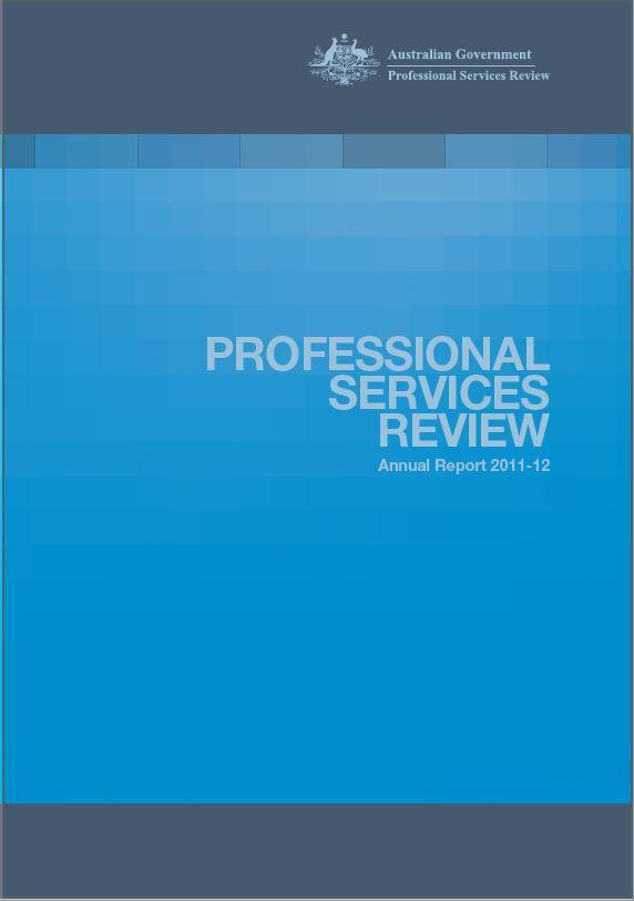 Annual Report 2011-12 | Professional Services Review (PSR)