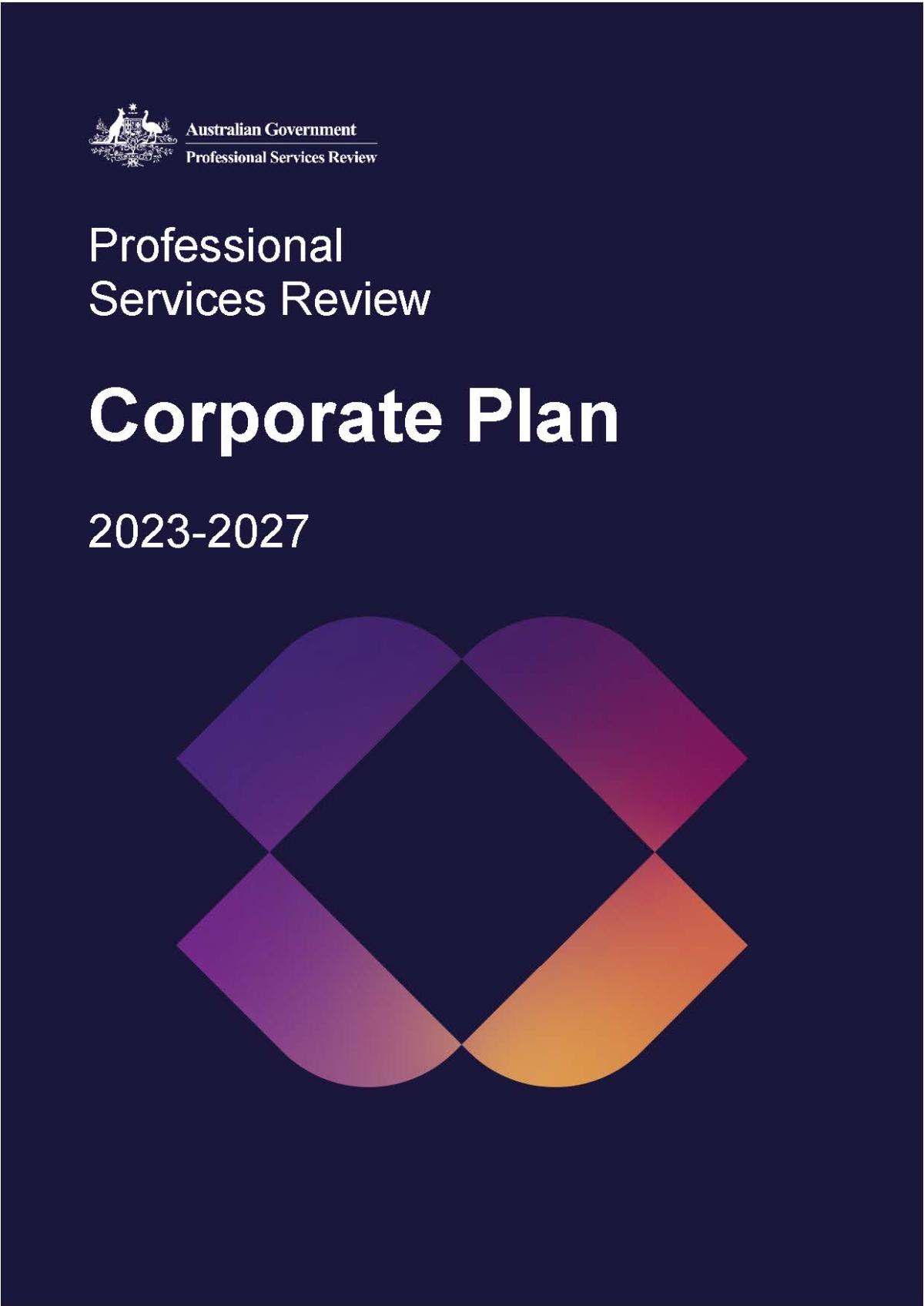 Corporate Plan 2023-27 | Professional Services Review (PSR)